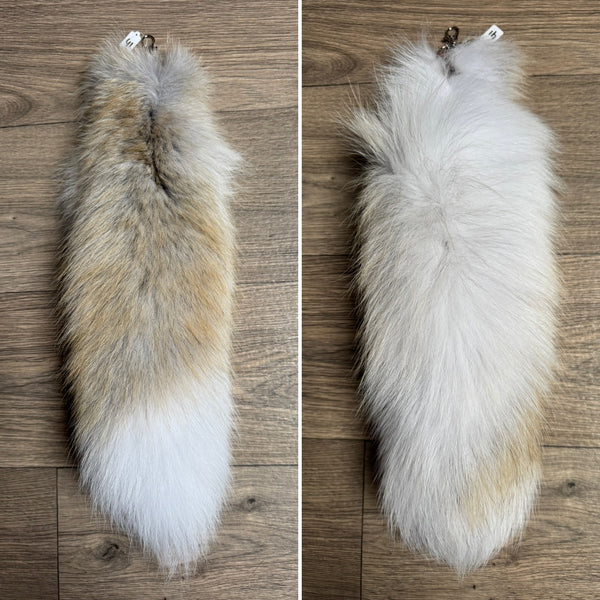 Arctic Golden Island fox tail keychain (41) – Orange Lion Creations
